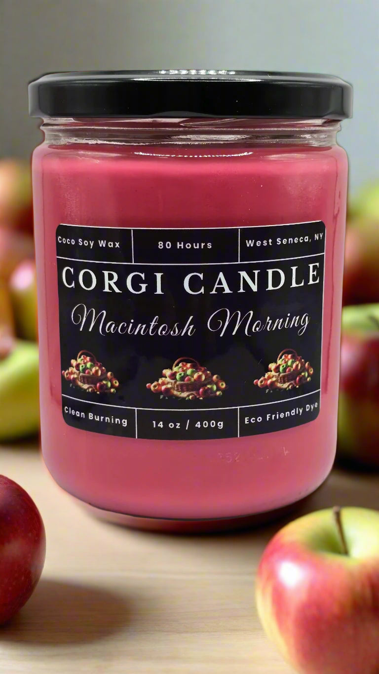Macintosh Morning – 14 oz Soy Scented Candle | Eco-Friendly | CORGI CA – CORGI CANDLE LLC